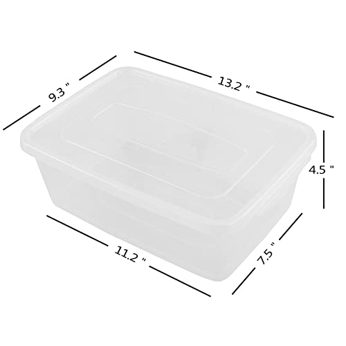 Easymanie 6.5 Quart Clear Plastic Bins with Lids, Latching Storage Boxes, 4 Packs, F