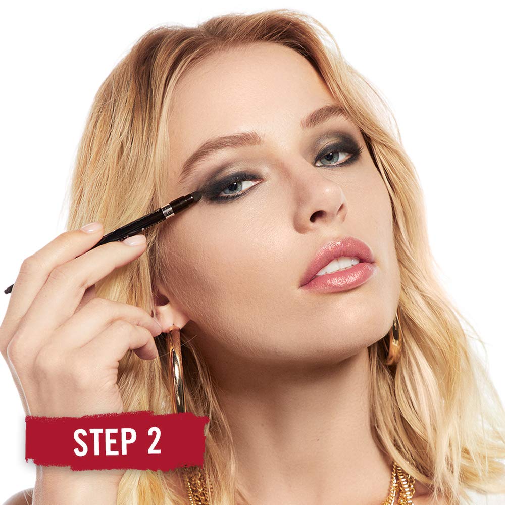 Rimmel London Exaggerate Waterproof Eye Definer Eyeliner, Highly Pigmented, Long-Wearing, Built-In Smudger, 261, Noir, 0.01oz
