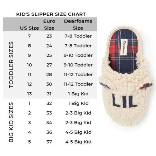 Dearfoams Matching Family Collection Lil & Baby Slipper, Lil Bear Cream, 2-3 US Unisex Big Kid