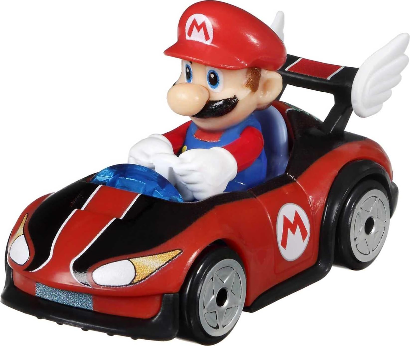 Hot Wheels Mario Kart Track Set & Toy Car, Piranha Plant Slide Playset with First-Appearance Yoshi Kart Vehicle & Gravity Launcher
