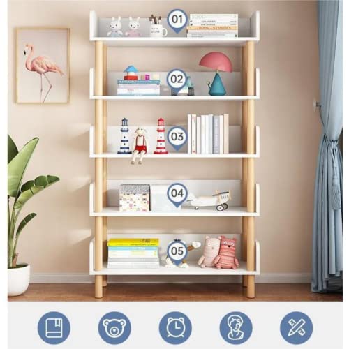Gdrasuya10 5 Tier Tall White Bookshelf Bookcase, Free Standing Bookshelf Bookcase Open Book Shelves Modern Bookcase Display Storage Organizer for Bedroom Living Room