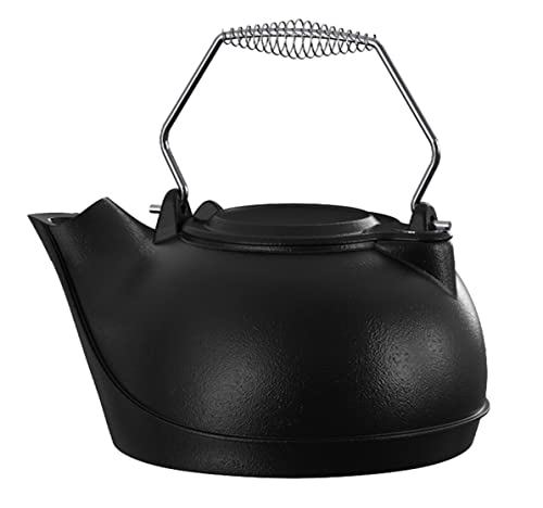 Fire Beauty Humidifying Iron Kettle,Stove Humidifier,Wood Stove Kettle,Cast Iron,Chrome handle