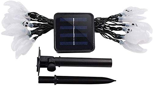 LIUPENGWEI Solar Outdoor Rodgersia String, 30 LED Ghost Globe-Shaped Solar Fairy Lights for Home, Party, Holiday, Christmas Decorations (Blue) Garden Ghost Light