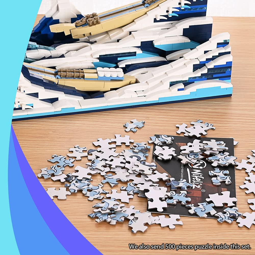 Nifeliz Home The Great Wave Building Block Set. Assembly Construction Toy, Display for Home. Educational DIY Building Block Assembly Construction Toy, Gift for Adults and Teens, New 2023(1830 Pcs)