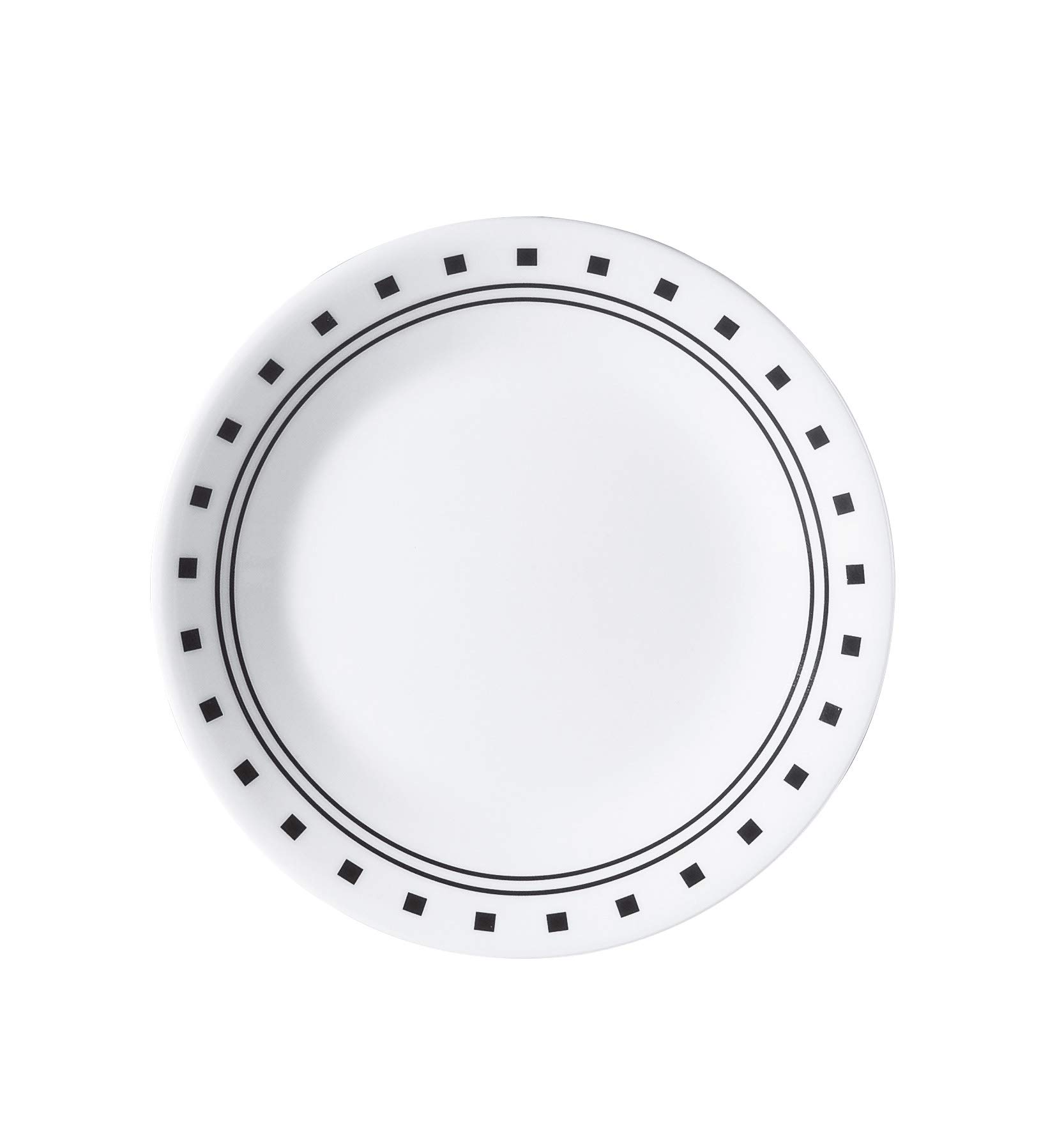 Corelle Vitrelle 18-Piece Service for 6 Dinnerware Set, Triple Layer Glass and Chip Resistant, Lightweight Round Plates and Bowls Set, City Block