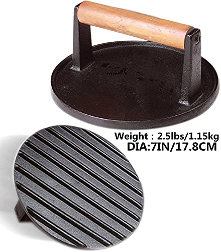 BBQ Accessories 12 Inch Round Stainless Steel Basting Cover - Cheese Melting Dome Round Cast Iron Grill Press Kit for Hamburger Bacon Steak, Best for Blackstone Camp Chef Flat Top Griddle Grill