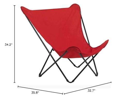 HomeRoots Modern Indoor Outdoor Red XL Folding Lounge Chair