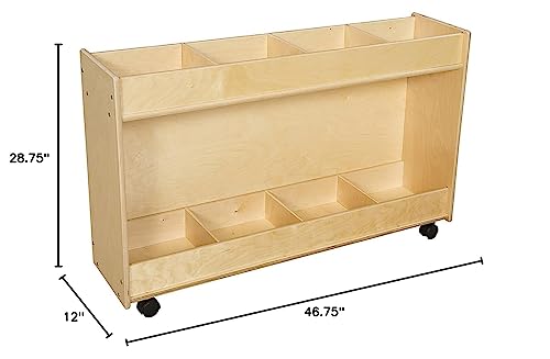 Contender Birch Montessori Single Sided Bookcase Display Stand for Kids, Natural Hardwood Kids’ Bookshelf, Wooden Book Display Shelf for Kids [Ready-to-Assemble]