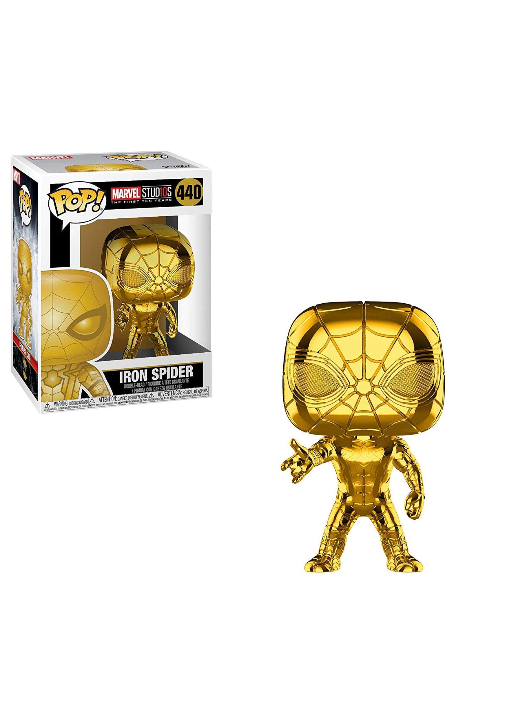 Funko Pop! Marvel: Studios 10 - Iron Spider (Chrome) Toy, Multicolor