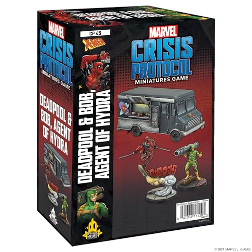 Marvel: Crisis Protocol Deadpool & Hydra Agent Bob Character Pack - Embrace Deadpool's Witty Mayhem! Tabletop Superhero Game, Ages 14+, 2 Players, 90 Minute Playtime, Made by Atomic Mass Games