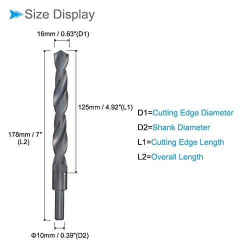 CoCud Reduced Shank Twist Drill Bits, 16mm Cutting Edge, Nitride Coated High Speed Steel 4241 - (Applications: for Stainless Steel Drilling Machine)