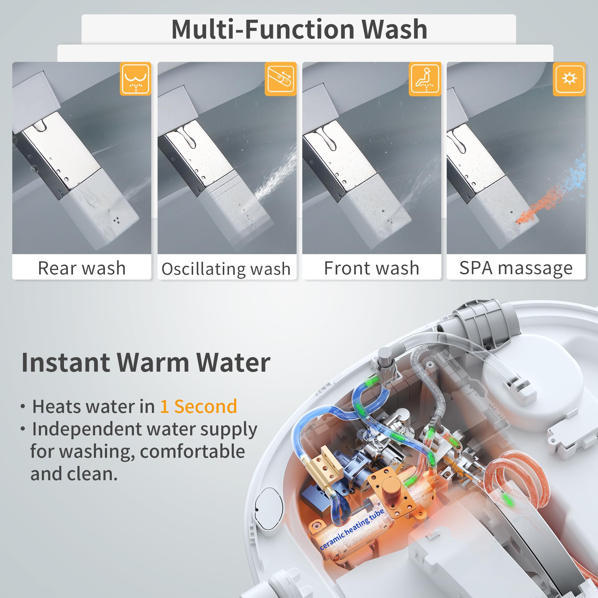 Casta Diva Smart Toilet with Heated Seat, Warm Water Bidet, Off-seat Auto Flushing, Foot Kick Flush, 1.28GPF White Smart Toilets with Remote for Bathrooms (CD-Y070)