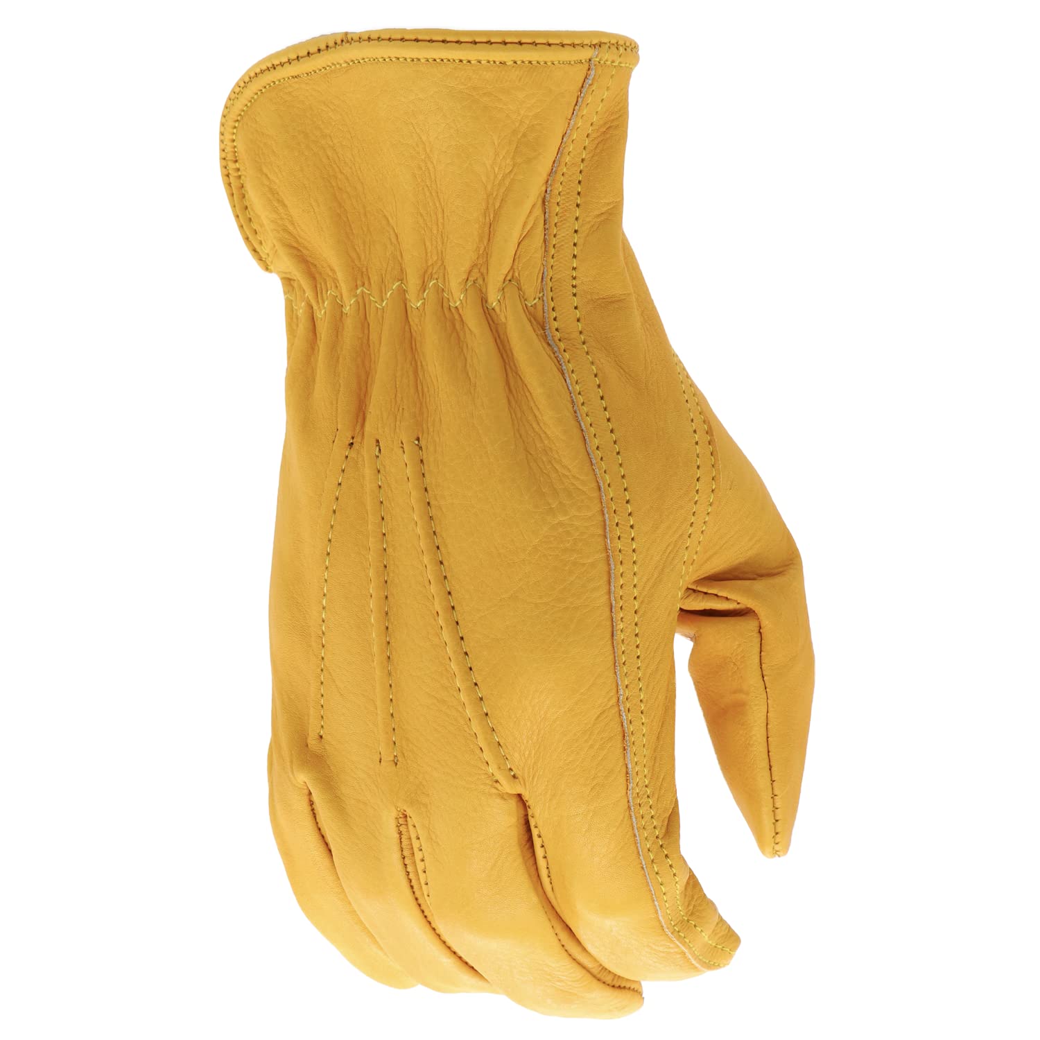Boss Men's Durable Full-Grain Cowhide Leather Work Gloves, Abrasion Resistant, Keystone Thumb, Reinforced Palm Patch, Tan, Medium (B81001-M)