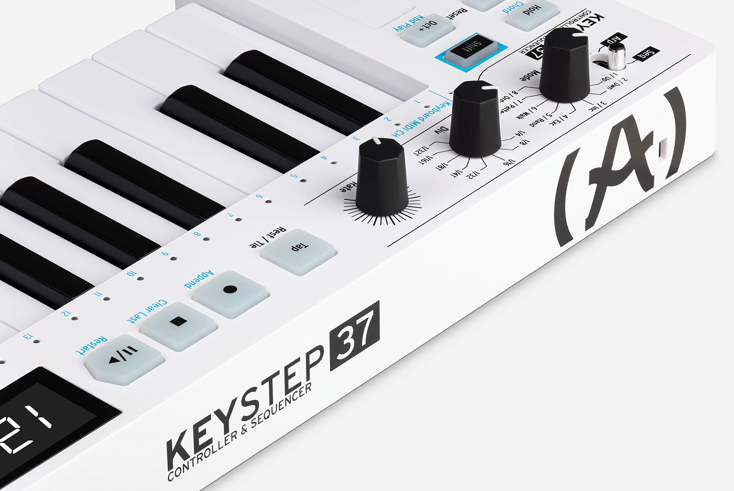 Arturia KeyStep 37 37-Key Controller & Sequencer MIDI Controller with Polyphonic Step Sequencing; Chord and Arpeggiator Modes; Capacitive Pitch and Mod Strips; CV/Gate and Gravity Phone Holder Bundle