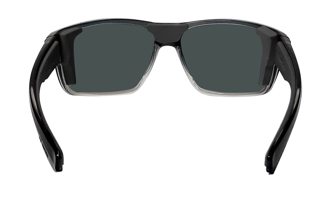 BOMBER MA104RMRF Safety Sunglasses for Men, 2-Tone Smoke Crystal frame, Red Mirror Polycarbonate Safety lens, Non-Slip foam lining, ANSI Z87+ Compliant, Safe for Rugged Activity - MA104RM