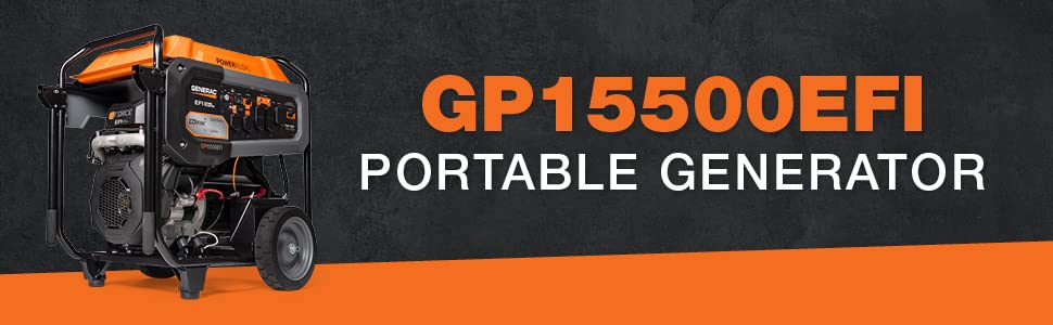 Generac 7705 GP15500EFI 15,500-Watt Gas-Powered Electric-Start Portable Generator with Cosense & EFI Engine, Transfer Switch Compatible