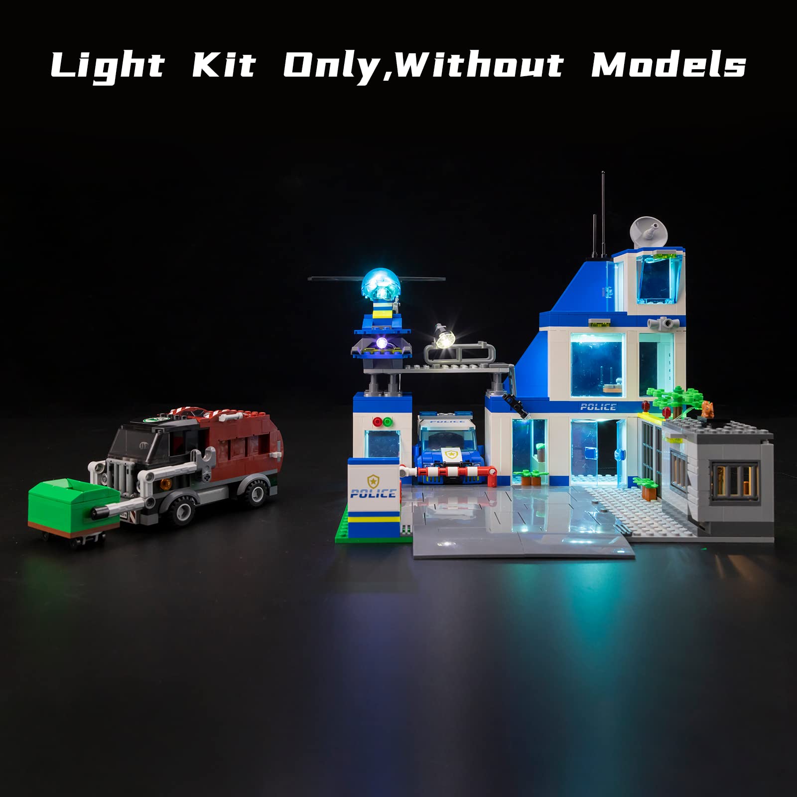 Bourvill LED Lights Kit for City Police Station 60316 - Lights Set Compatible with Lego 60316 Set -Classic Version (Lights Kit without Model)
