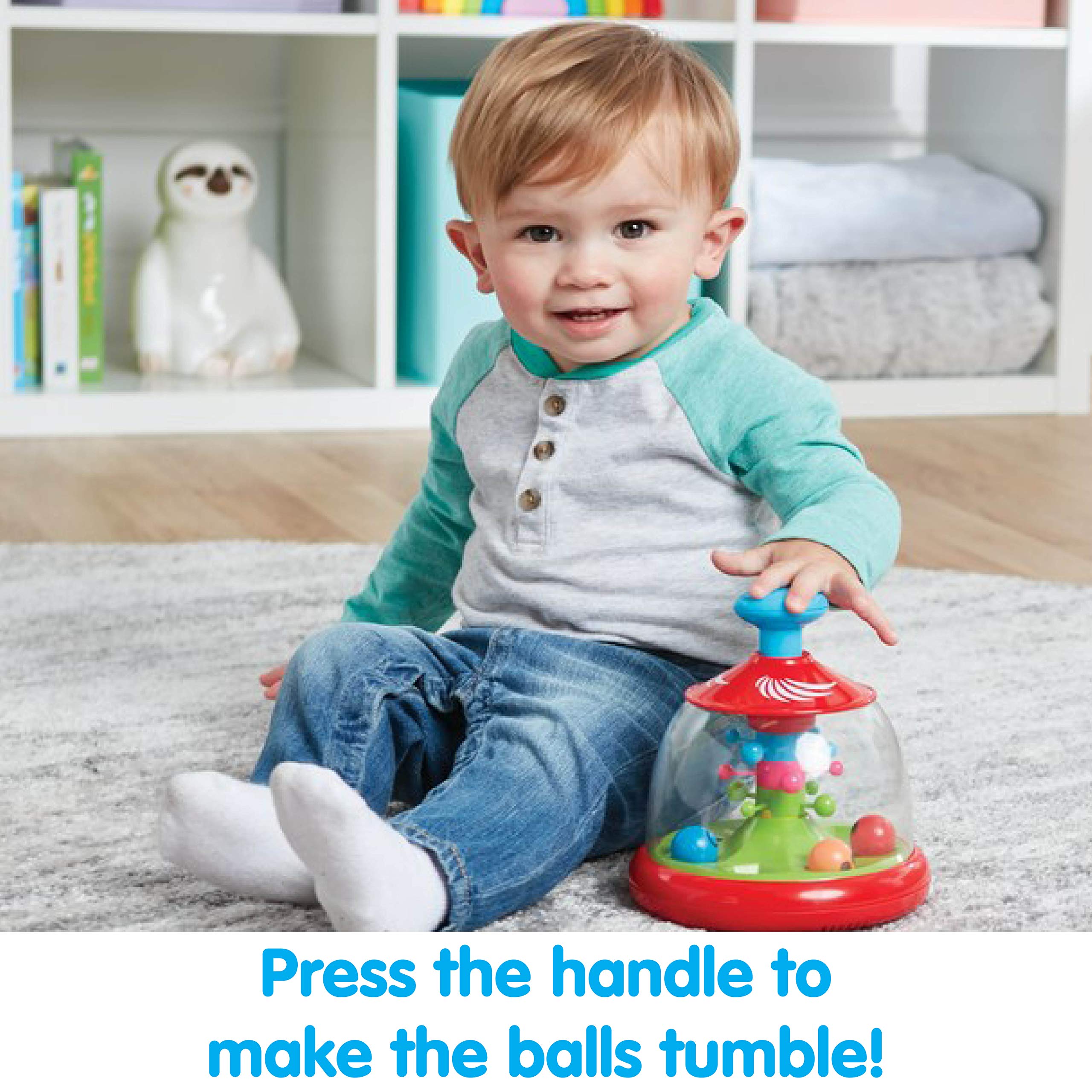 Kidoozie Press 'n Tumble Activity Dome - Colorful Spinning Faces Activity Toy for Children 9-24 Months – Perfect for Fine Motor Skills and Visual Development!