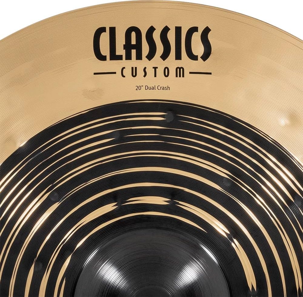 Meinl Cymbals Classics Custom Dual 20" Crash Cymbal for Drum Set, Dark/Brilliant — Made in Germany — B12 Bronze, 2-Year Warranty, (CC20DUC)