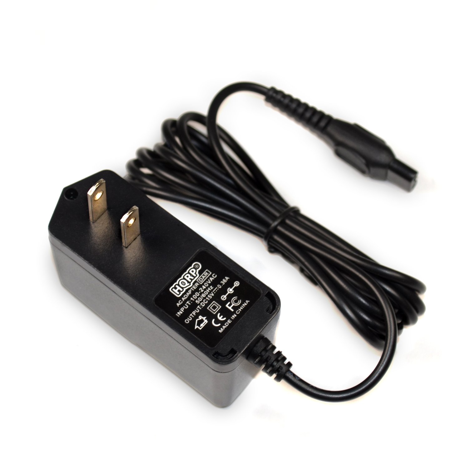 HQRP AC Adapter Power Cord Charger Works with Philips Norelco HQ8505 HQ-8505 272217190075 S3310 CRP136 BT9285 Replacement Plus Cleaning Brush