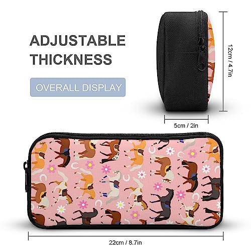 DTCCET 3PCS Cartoon Horse Backpack Set, Horse Laptop Bag Cute Shoulders Backpack with Lunch Bags, Horse Lovers Daypack(Horse)