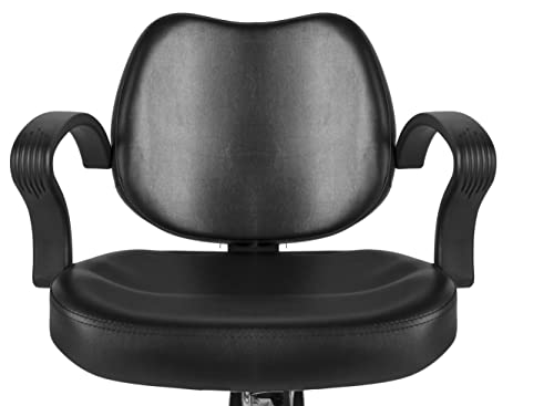 Beautymega Black Round Base Styling Salon Chair Hydraulic Pump Barber Chair All Purpose Beauty Salon Equipment
