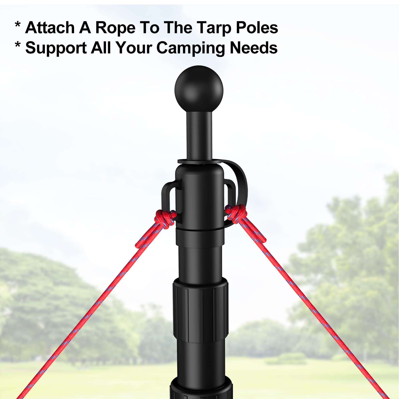BLIKA Telescoping Tarp Poles | Adjustable Tent Poles for Tarp Set of 2 | Portable & Lightweight Aluminum Tent Poles Replacement, Up to 8FT