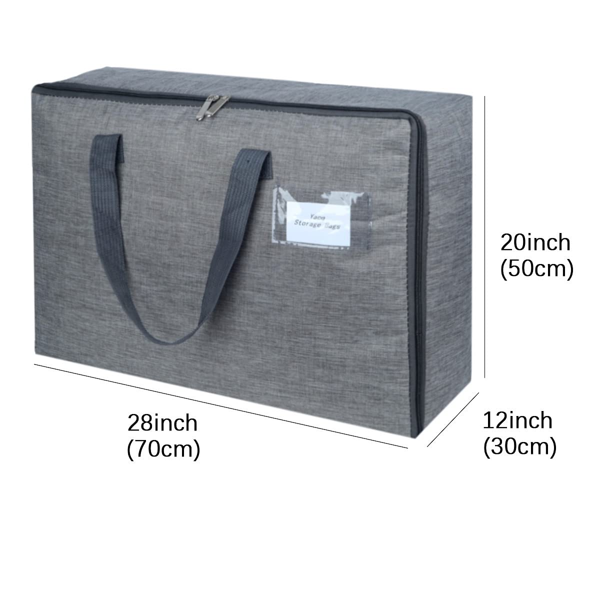 YACQ 2 Pack Large Moisture-Proof Storage Moving Travel Bag for Comforter Pillow Blanket Quilt Bedding Clothes/Water-Resistant Linen Fabric/Storage Container for Closet Under-Bed