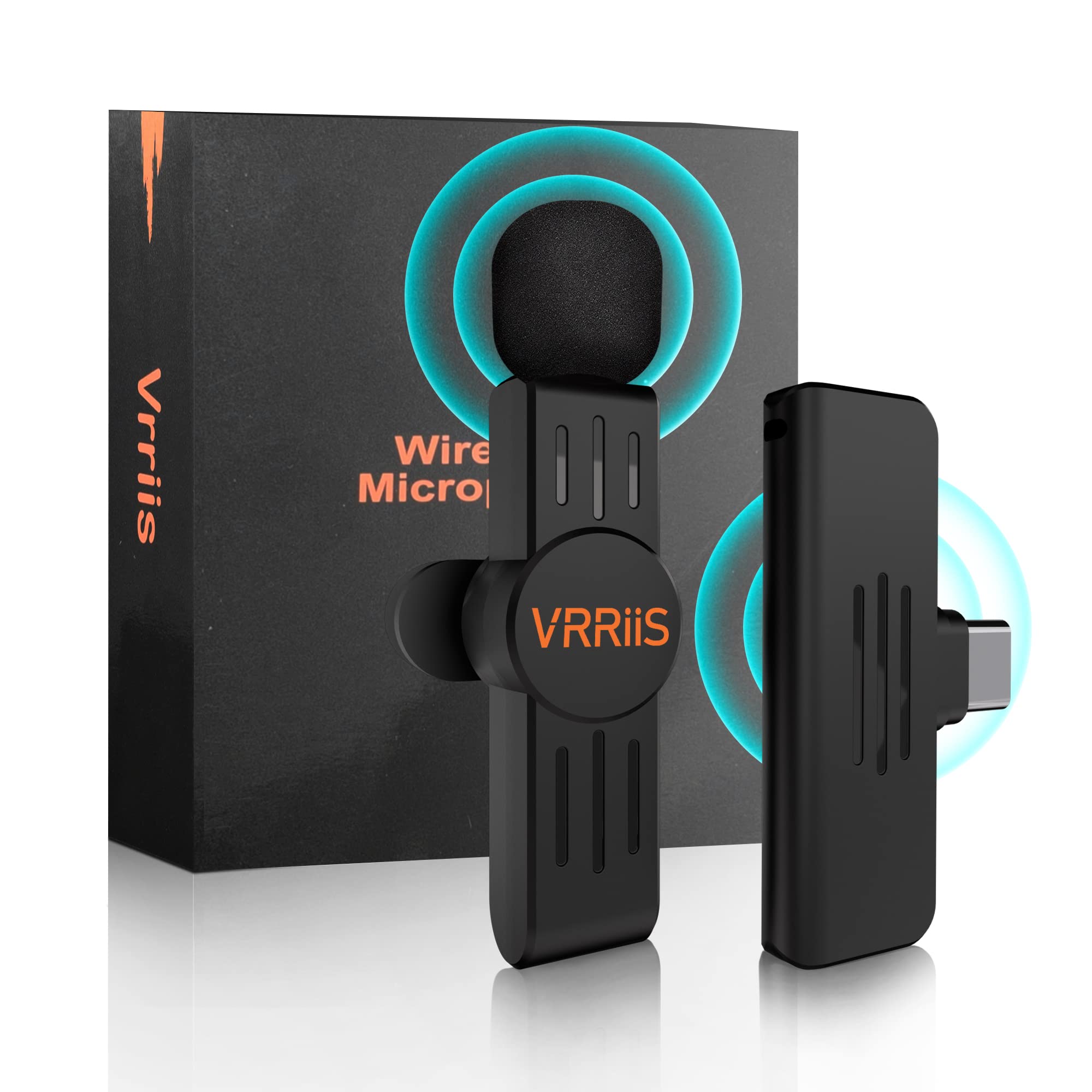 BovBox Wireless lavalier Microphone (USB-C), Plug-Play Lapel Microphone, for TikTok, YouTube, Facebook Live Stream, Noise Reduction Auto-Sync (NO APP or Bluetooth Needed