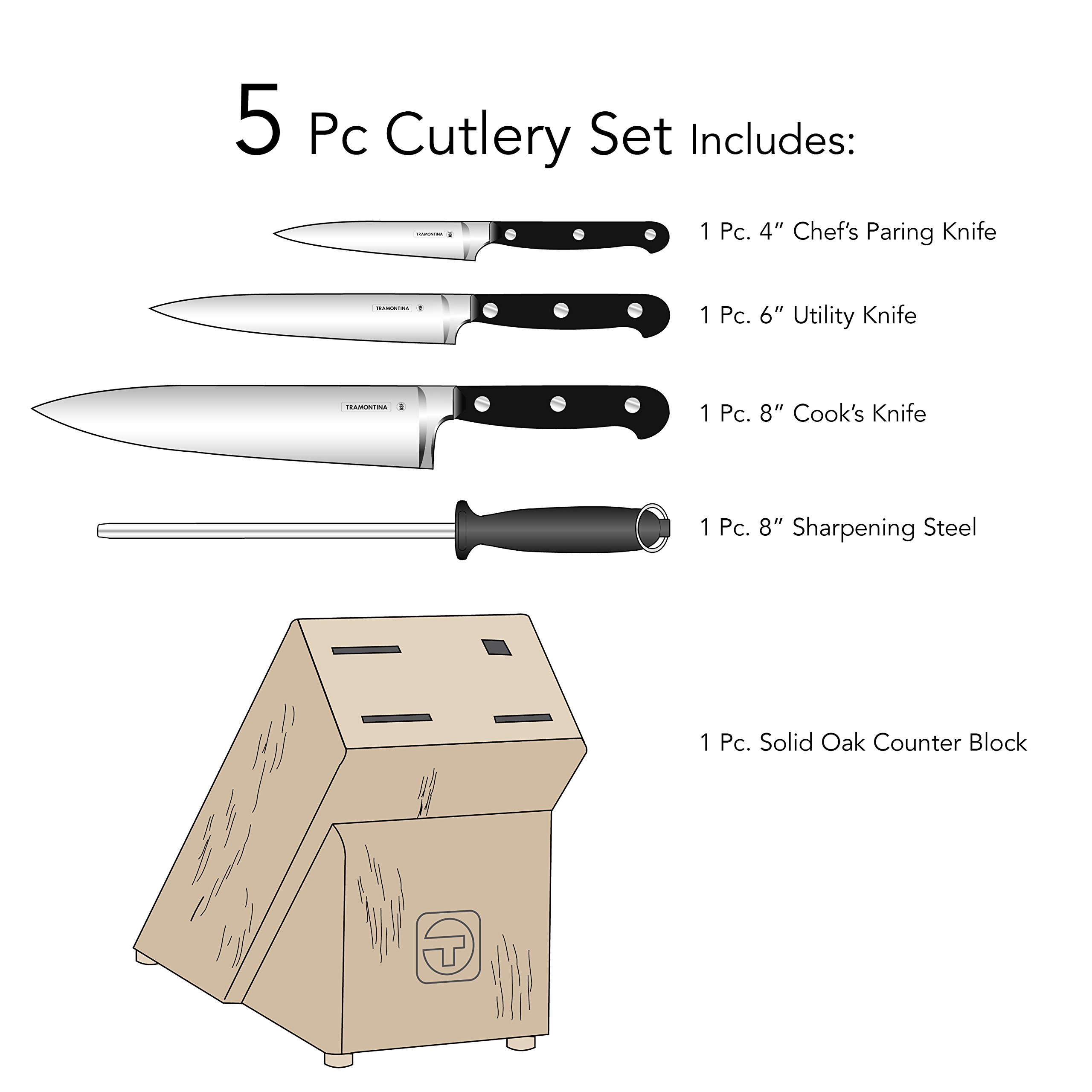 Tramontina Gourmet Cutlery Set Professional Series 5-Piece, M-400/05DS