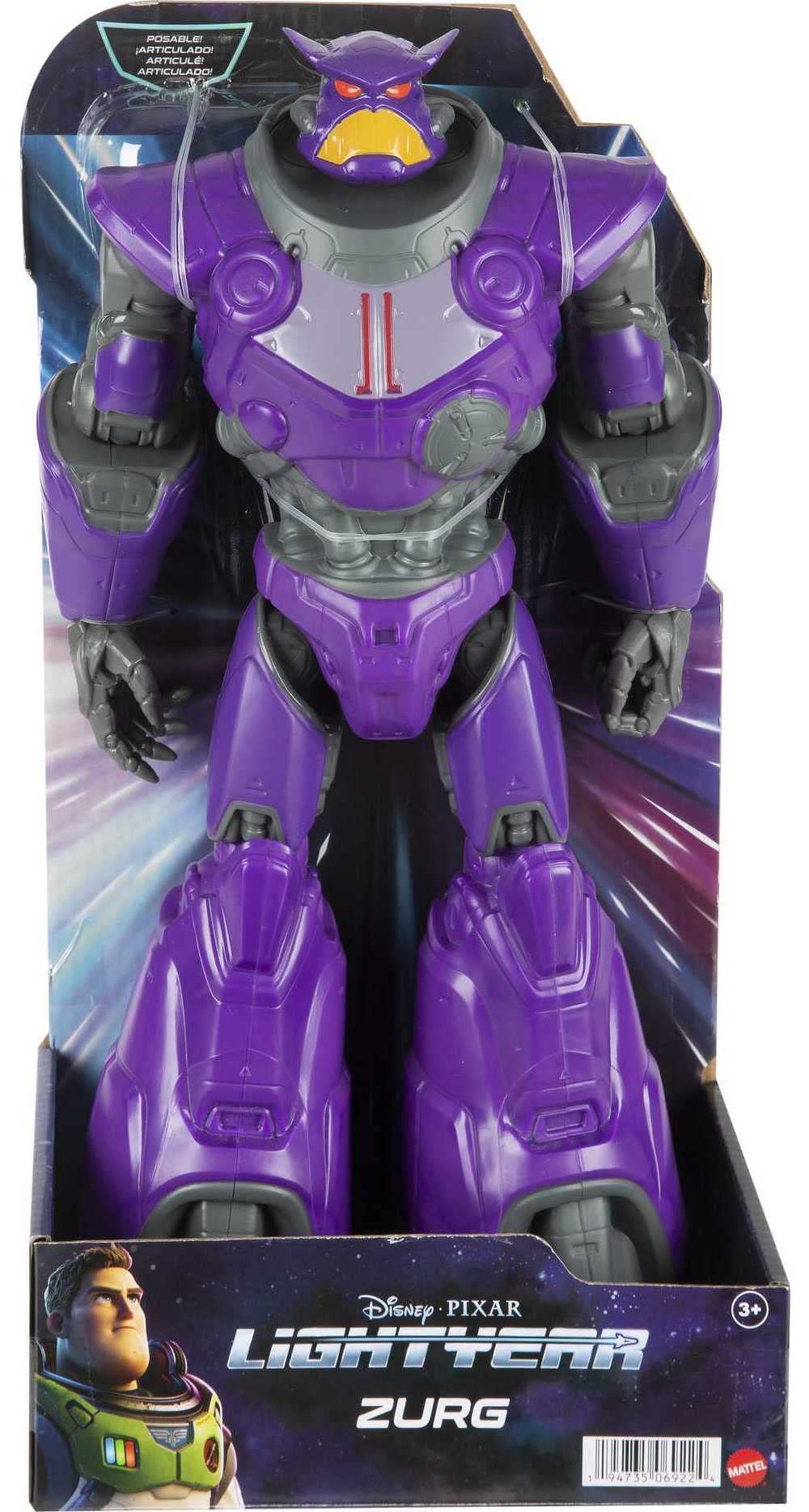 Mattel Disney Pixar Lightyear Large Scale Zurg Action Figure, 13.75 in Tall Authentic Movie Toy 11 Movable Joints, Collectible Gift for Kids 4 Years & Up
