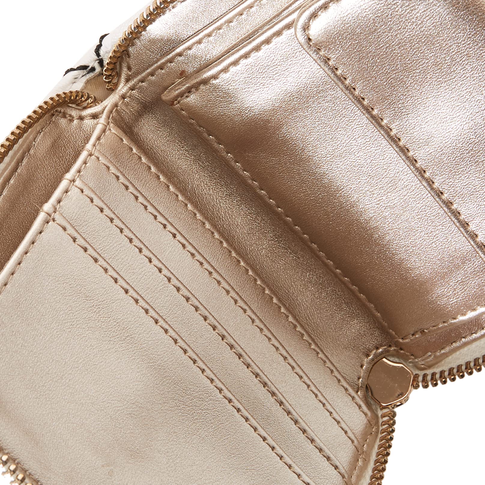 GUESS womens Cessily Small Zip Around Wallet, White Multi, one size US