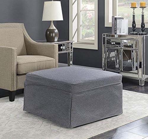Convenience Concepts Designs4Comfort Folding Bed Ottoman, Soft Gray Fabric