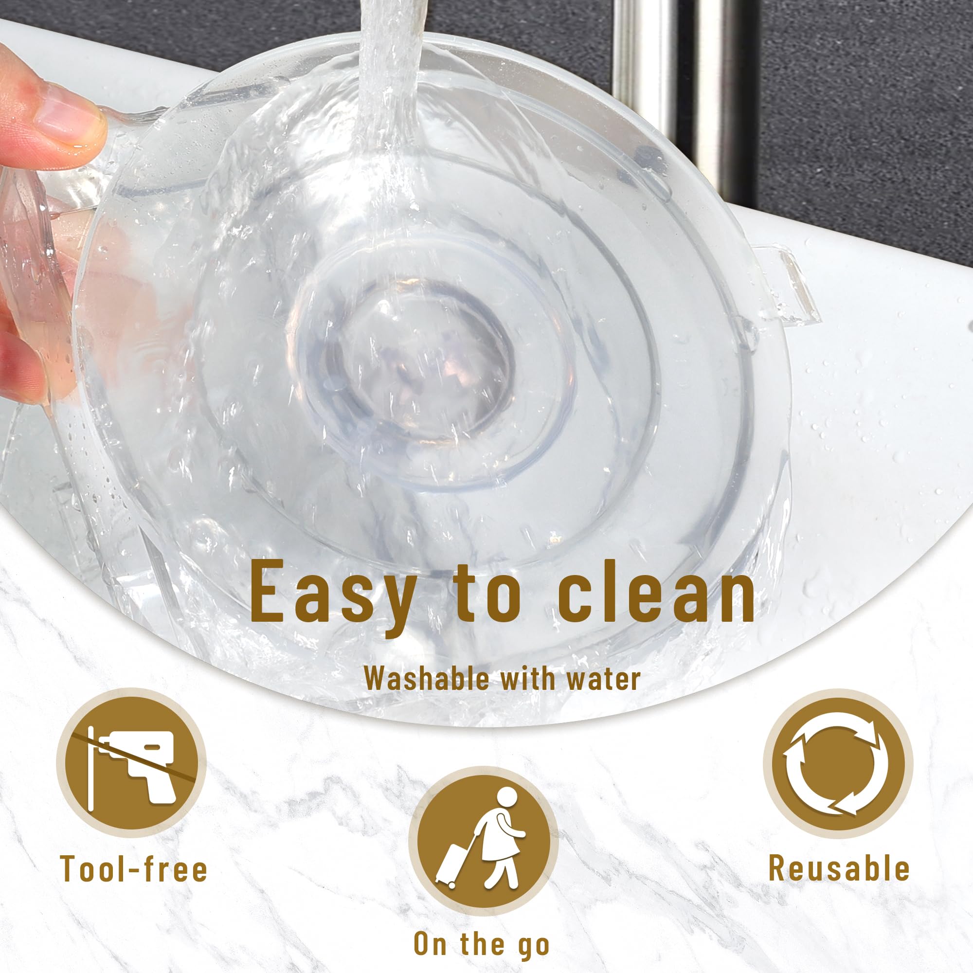 Antidious Shower Foot Rest for Shaving Legs, Bathroom Pedal with Reusable Suction Cup, Compatible with Bathroom and Shower (Colorless)