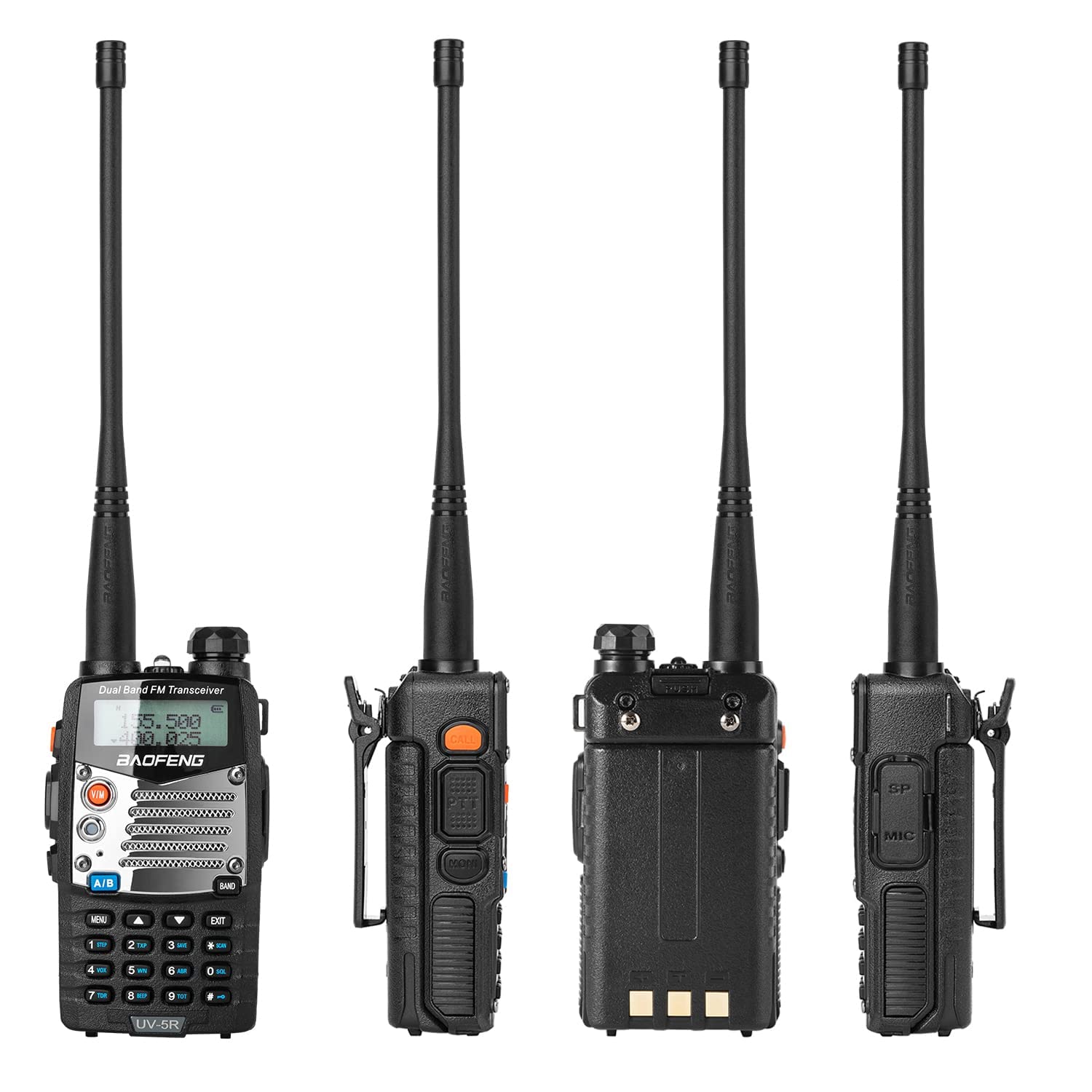 BAOFENG UV-5R Ham Radio Long Range, Dual Band 2 Way Radio, Rechargeable Baofeng Handheld Radio with Extra Battery and Charger, Programmable Two Way Radios with Programming Cable and Earpiece(4 Pack)