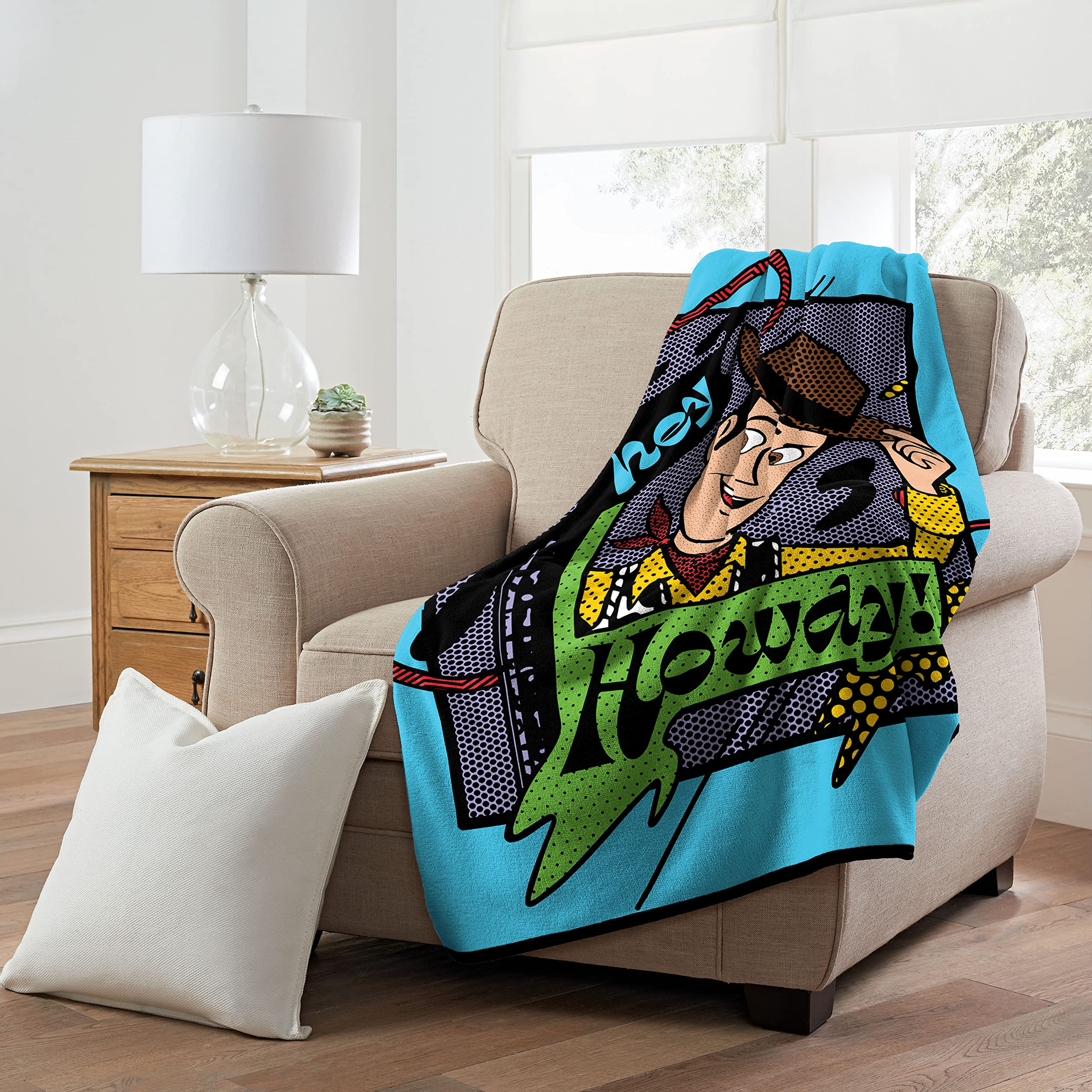 Northwest Toy Story Micro Raschel Throw Blanket, 46" x 60", Pop Art Woody