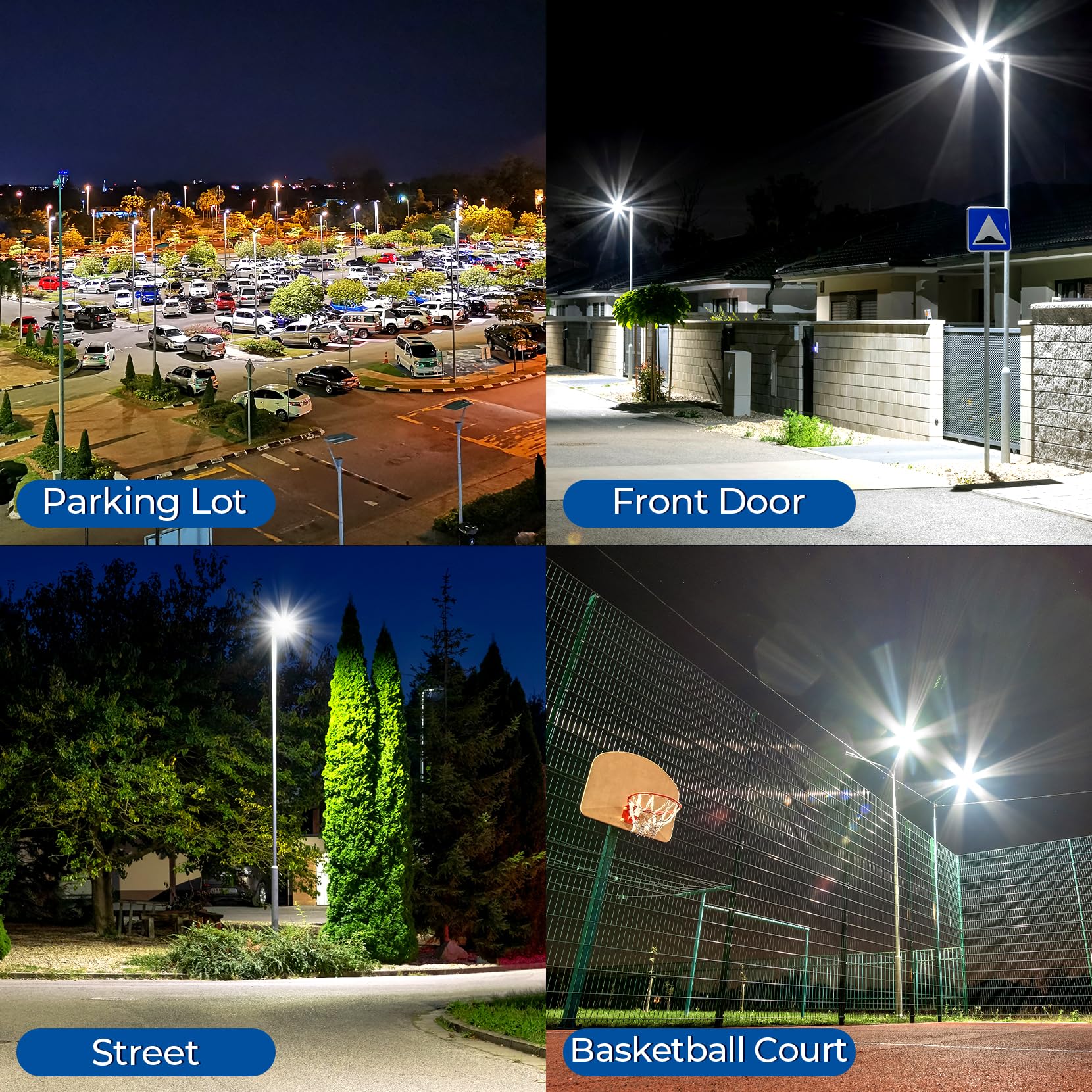 CINOTON 100W LED Canopy Light 2 Pack and 150W/100W/75W LED Flood Light Slipfitter 1 Pack