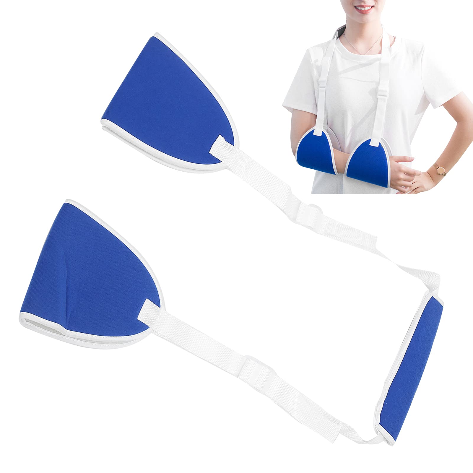 Arm Sling, Shoulder Abduction Sling Black Nylon Mesh for Shoulder Joint Inflammation for Postoperative for Shoulder Joint Injury for Arm Fracture(Blue)