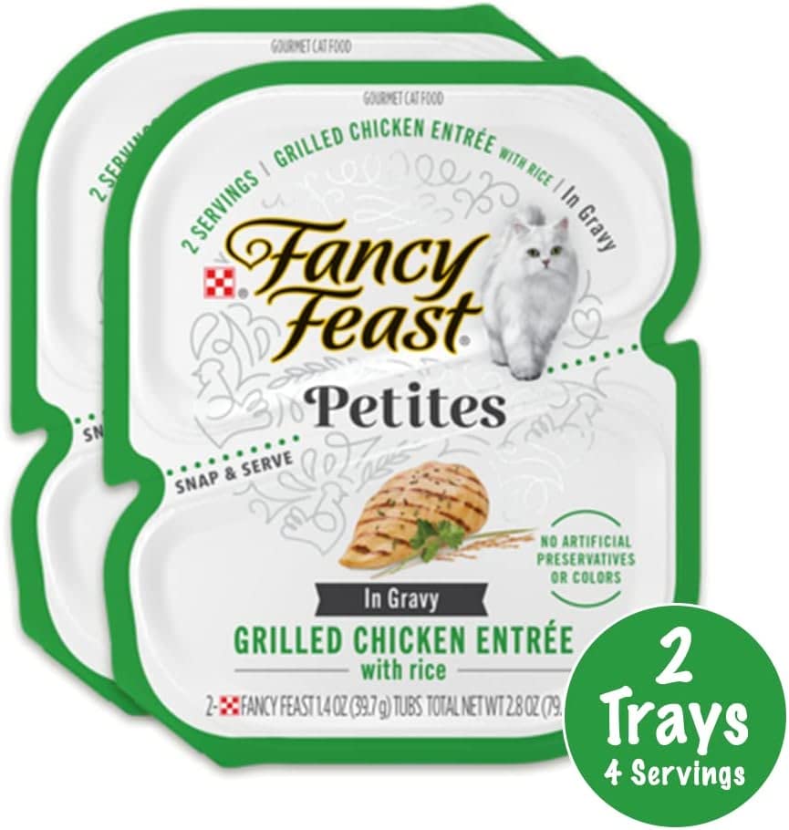 Fancy Feast Petites in Gravy Wet Cat Food Variety 5 Flavor Pack / 20 Servings/Beef, Chicken, Ocean Whitefish & Tuna, Salmon and Turkey