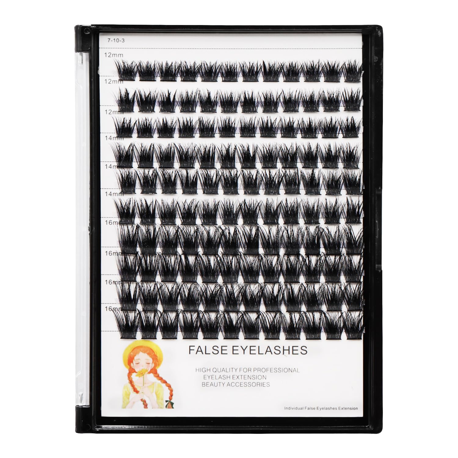Bodermincer 120 Cluster 10-12-14mm/12-14-16mm/16-18-20mm Mixed Length Lash Cluster Eyelash Extension Natural 3D Russian Volume Faux 3D Effect Glue Bonded Cluster Eyelashes (M01# 12-14-16mm Mixed)