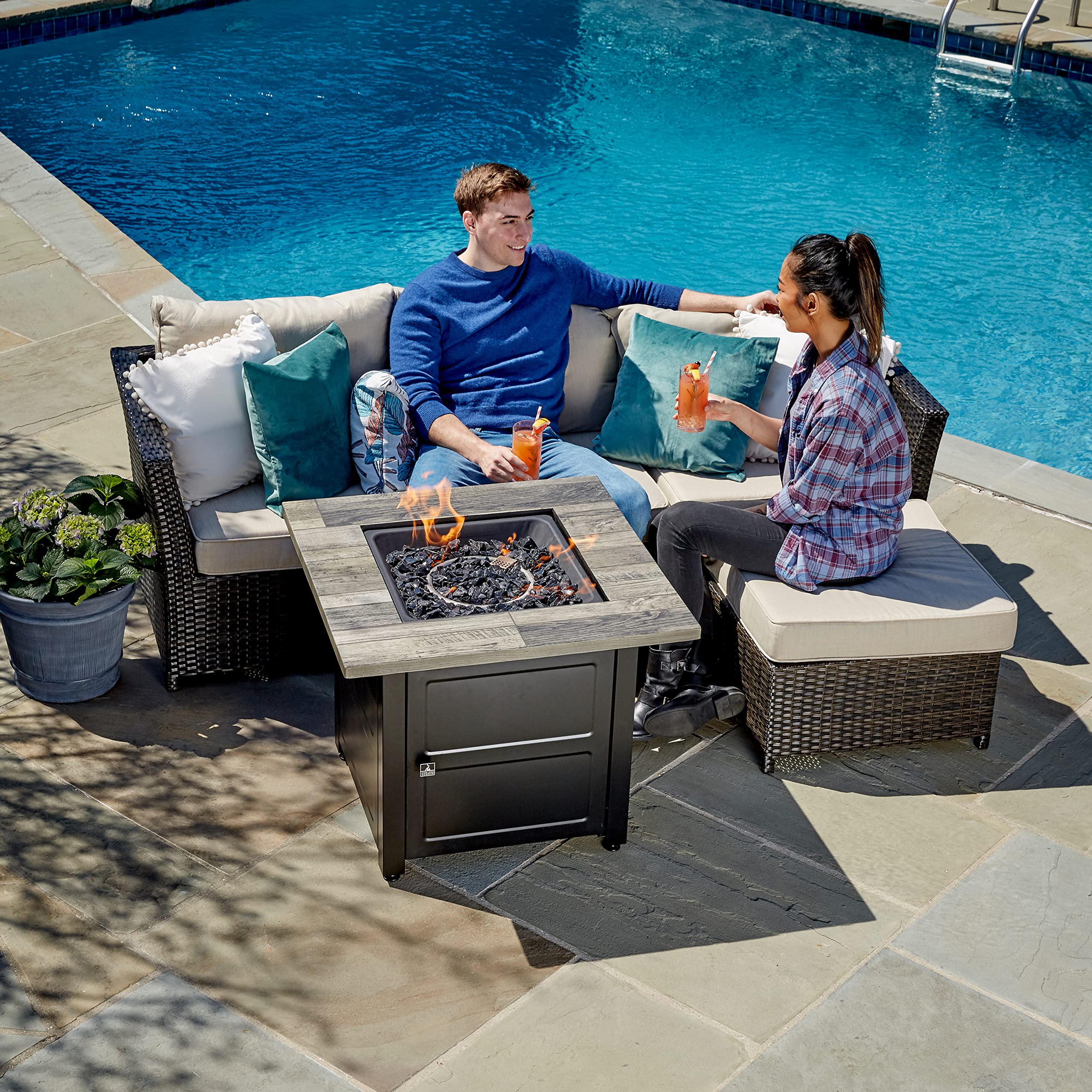 Carson Brown 30β Square Gas Fire Table