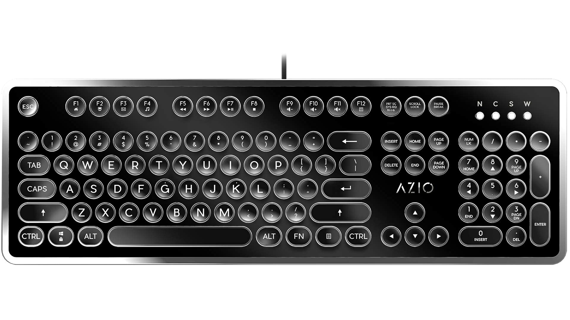 Azio Retro - USB Mechanical Keyboard (Blue Switch) (Renewed)