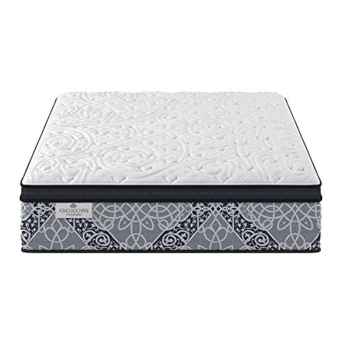 Kingsdown Cushion Firm Euro Pillow Top Hybrid King Mattress Cooling Gel Memory Foam Layer Multi-Layered Motion Isolation Cool Sleep Quilted Top Luxury Mattresses, 15-inch, Passions Engleson
