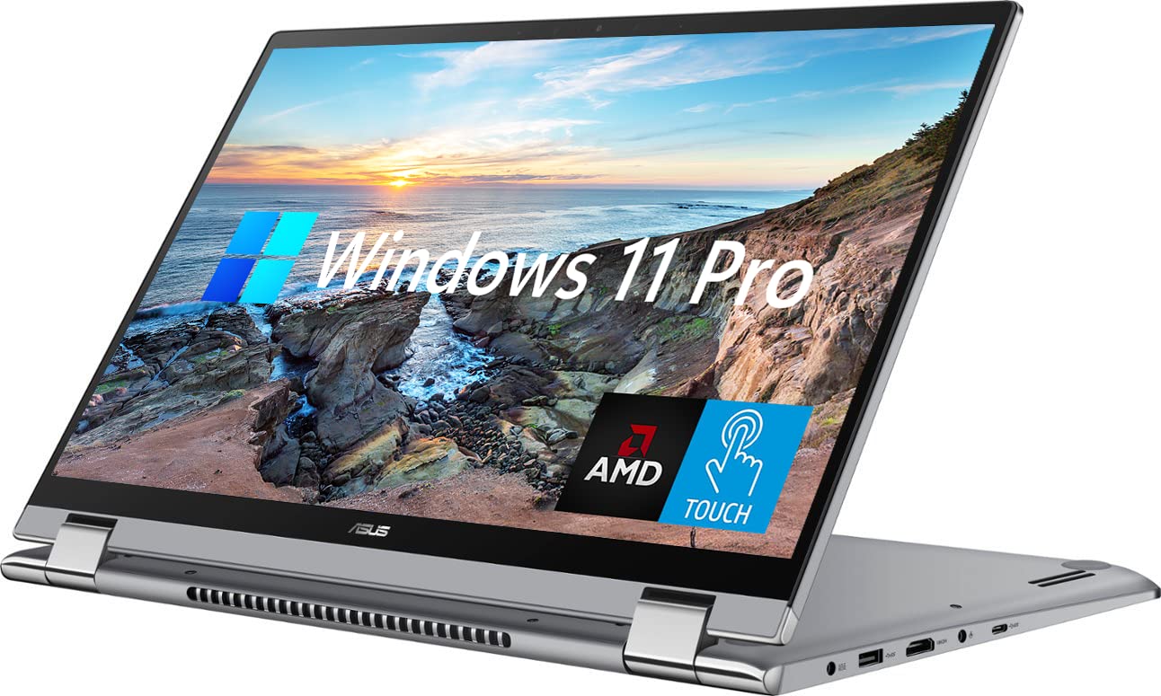 ASUS Touchscreen 15.6'' ZenBook Laptop with Windows 11 Pro, Full HD IPS Display, AMD Ryzen 7 5700U Processor, NVIDIA GeForce MX450, Backlit Keyboard, Gray (8GB RAM | 512GB PCIe SSD)