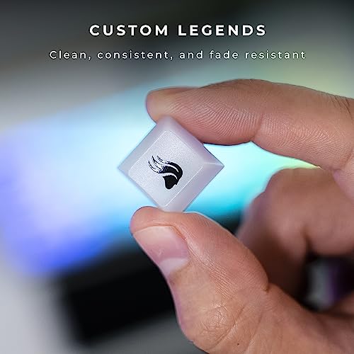 Glorious Polychroma Keycaps: Clear for RGB Shine Through for Mechanical Gaming Keyboards, 115 Keys, Translucent Cherry Profile