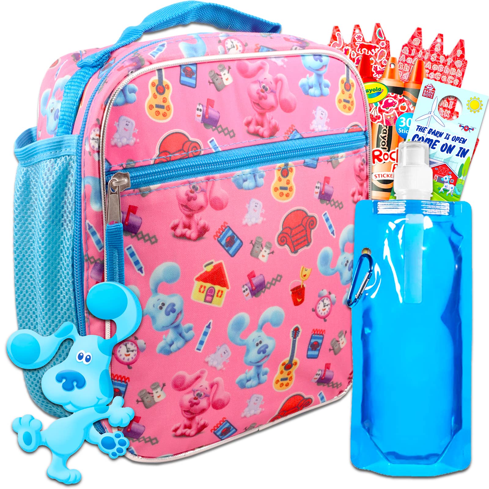 Blue's Clues Lunch Bag Set - Blue's Clues Lunch Box Bundle with Water Pouch, Stickers, More | Blue's Clues Lunch Box for Girls.