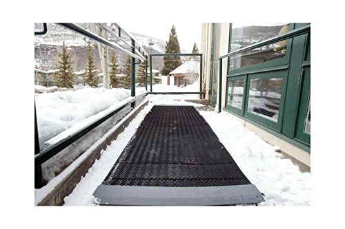 Cozy Products Ice-Away Heated Mat, Non-Slip Waterproof Mat for Outdoor Use, Snow Melting Rubber Mat, Includes a 15' Power Cord, 240-Watt, Black