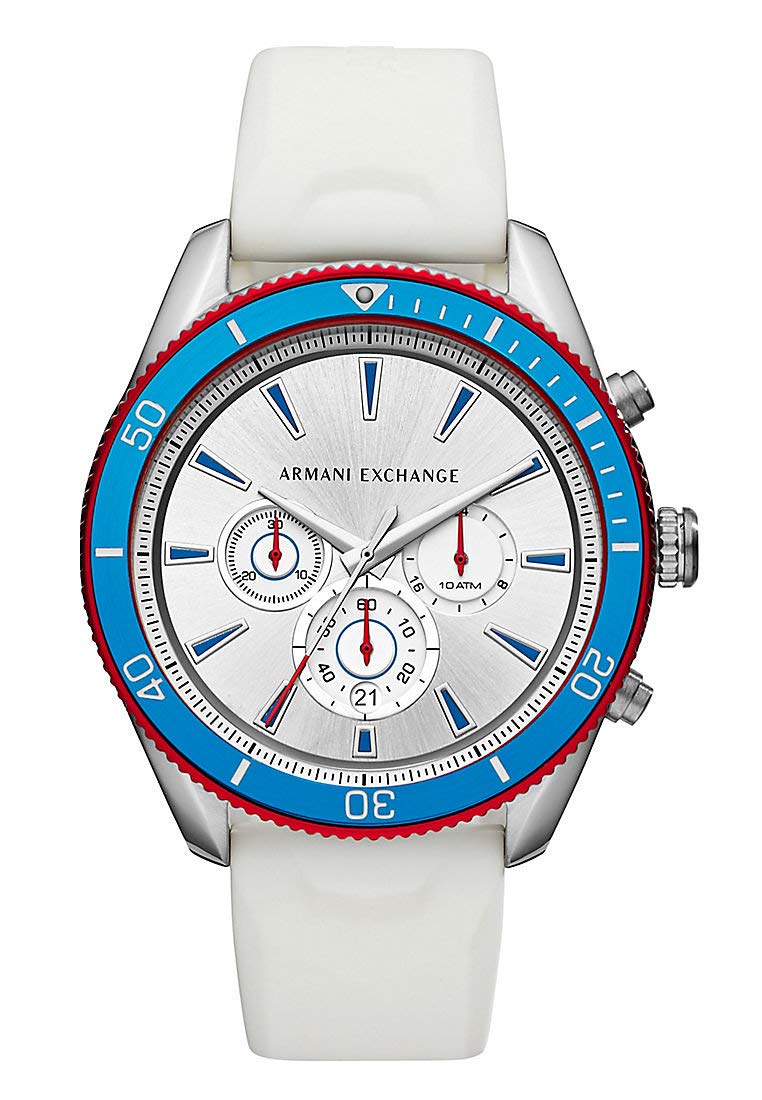 Armani Exchange Mens Chronograph Quartz Watch with Silicone Strap AX1832