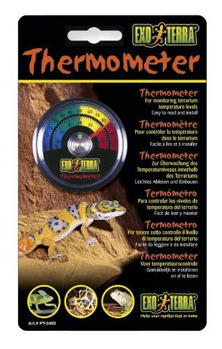 Exo Terra Thermometer for Reptile Terrarium β Provides Temperatures in Both Celsius and Fahrenheit