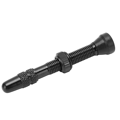 Bediffer Tubeless Valve, Removable Covers Soft Rubber Base Bike Tubeless Valve Vacuum Extension for Road Bikes(Black)